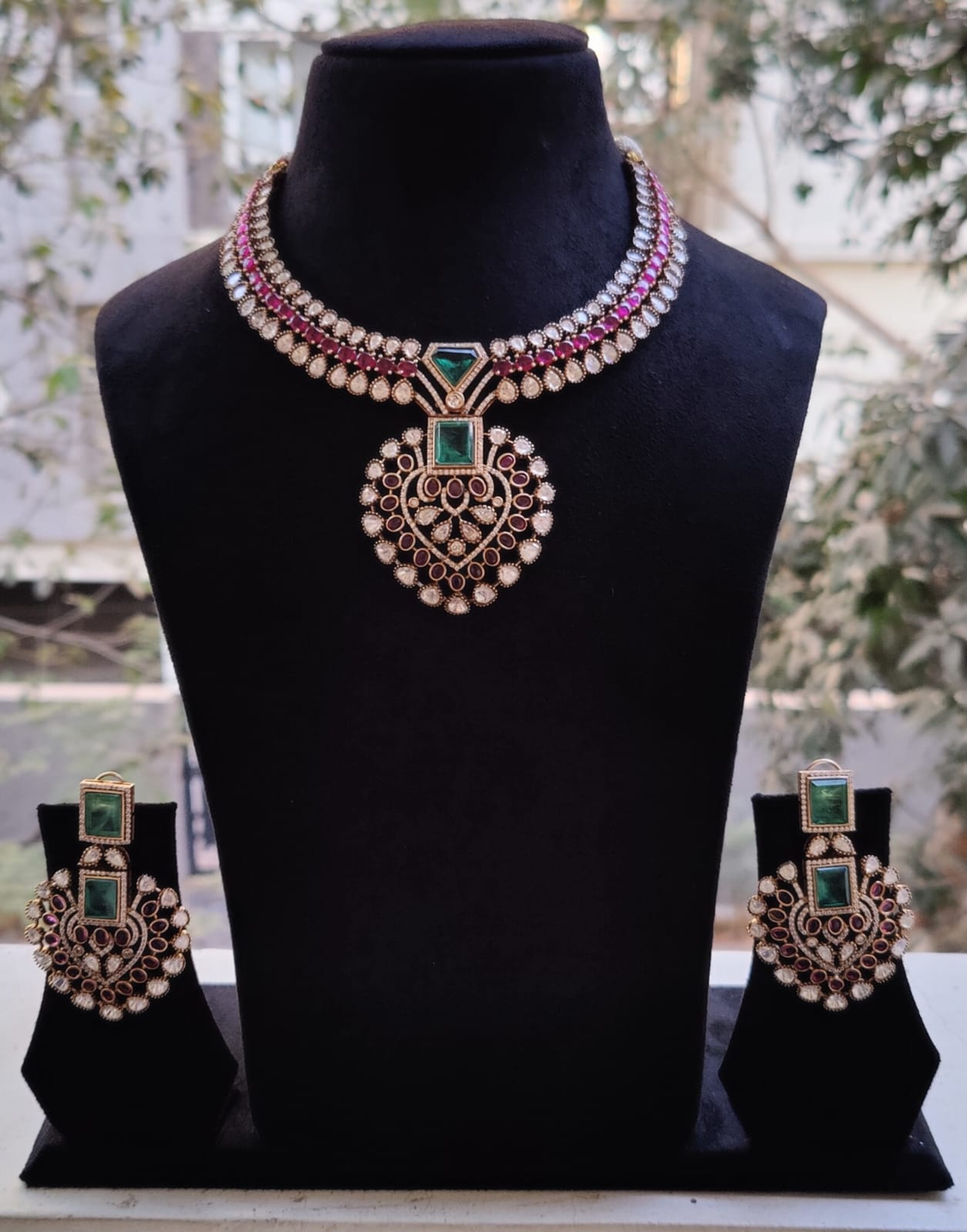 Elegant Victorian Necklace & Classic Earrings Set for Women – Akruti ...