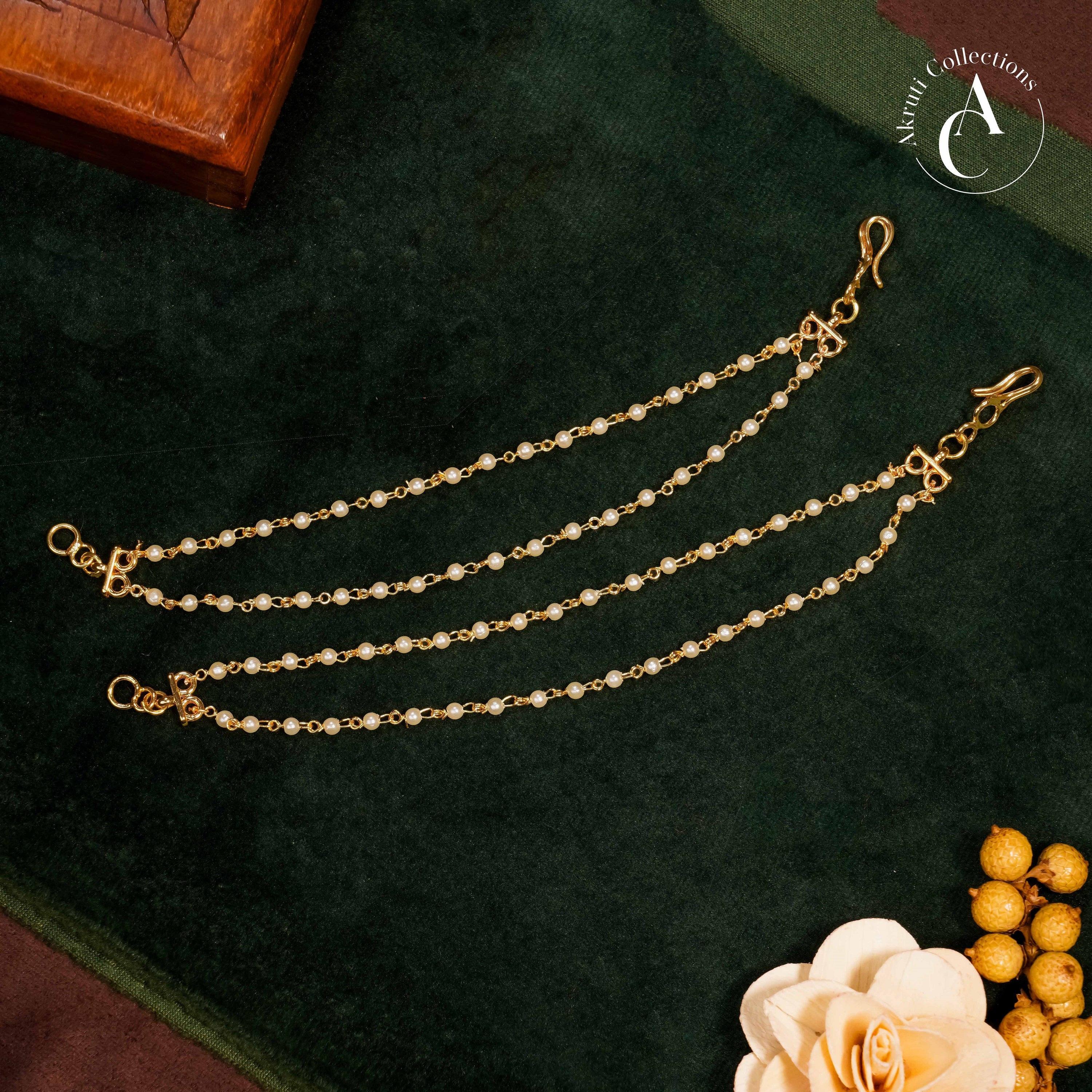 EC2 - Pearl Ear Chains – Akruti Collections